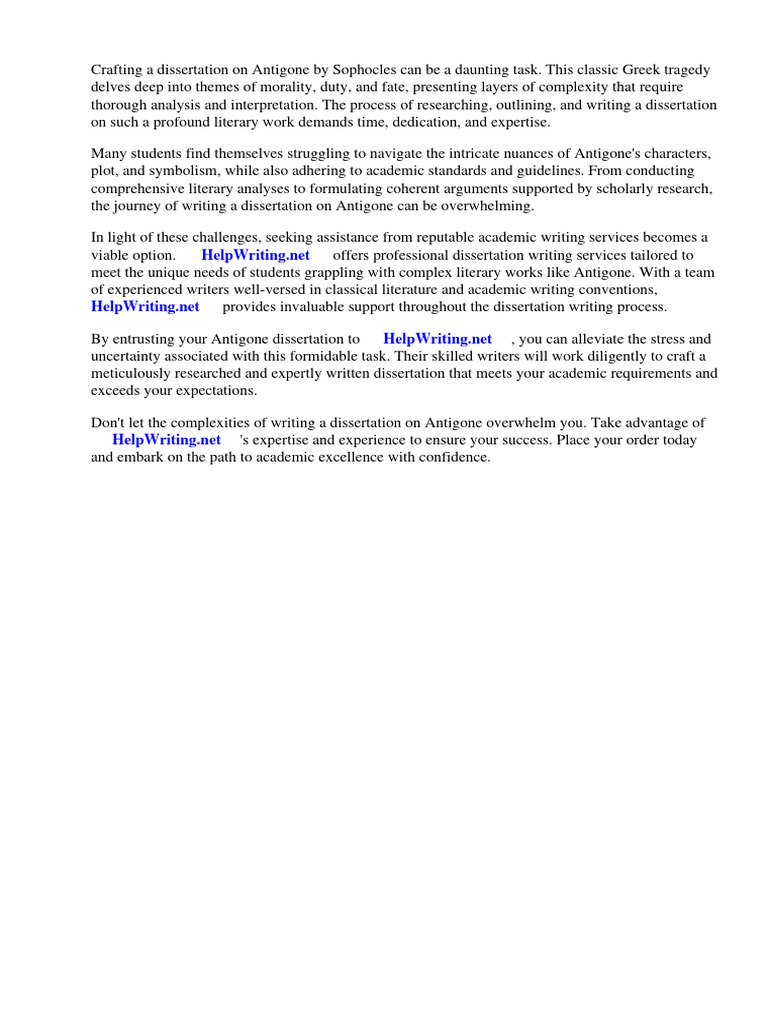 Dissertation Antigone Sophocle | PDF | Sophocles | Theban Mythology