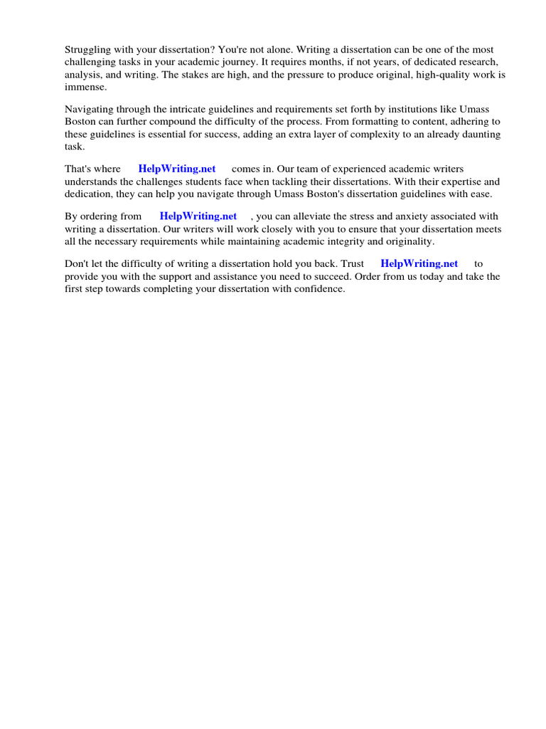 Umass Boston Dissertation Guidelines | PDF | Thesis | Essays