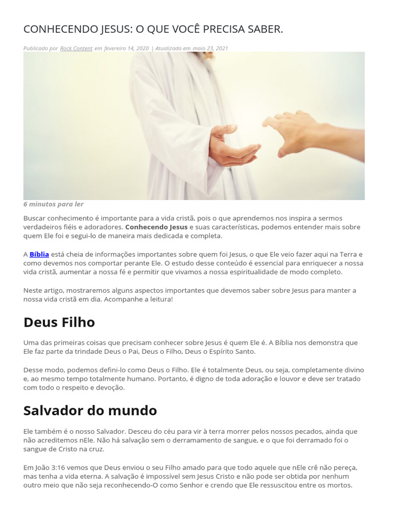 Conhecendo Jesus | PDF | Jesus | Logos (cristianismo)