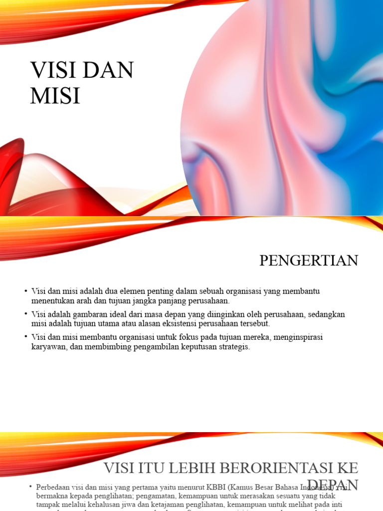 Perbedaan Visi Dan Misi | PDF