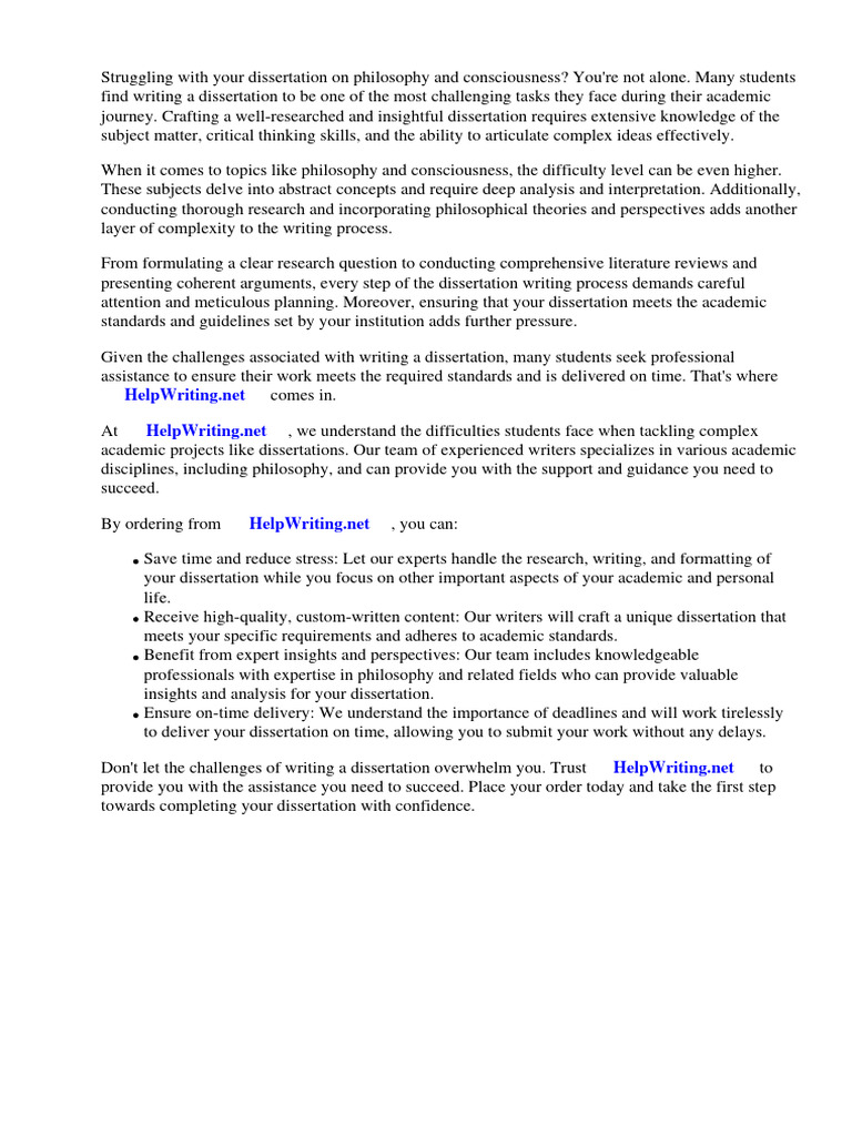 Dissertation en Philo Sur La Conscience | PDF | Thesis | Essays