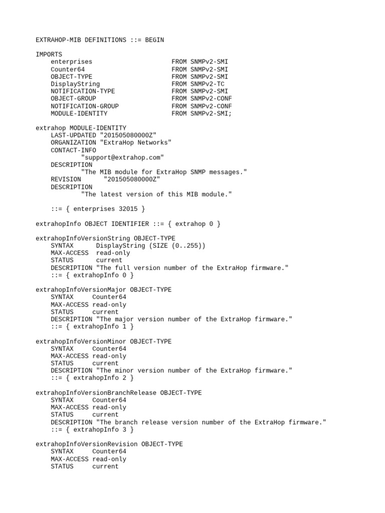 Extrahop Mib | Download Free PDF | Network Protocols | Computer Architecture