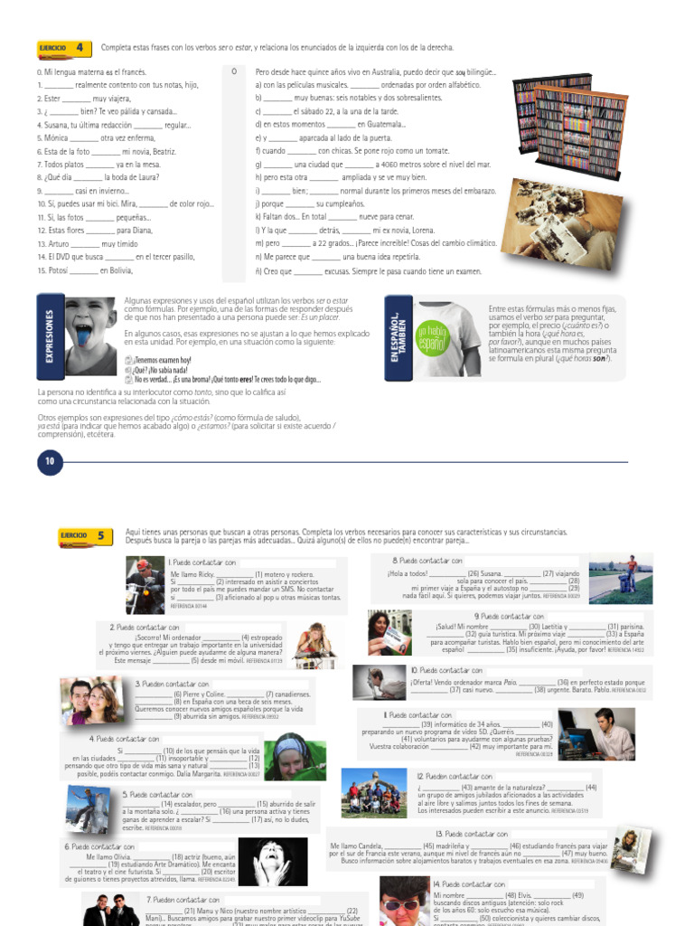 Uso de "ser" y "estar" en español | PDF