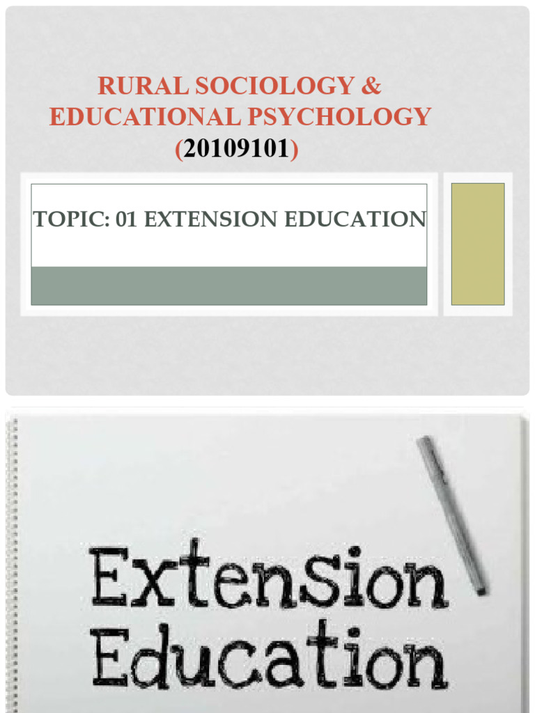 Introduction To Agril. Extension Education Ch.1 | PDF | Science | Behavioural Sciences
