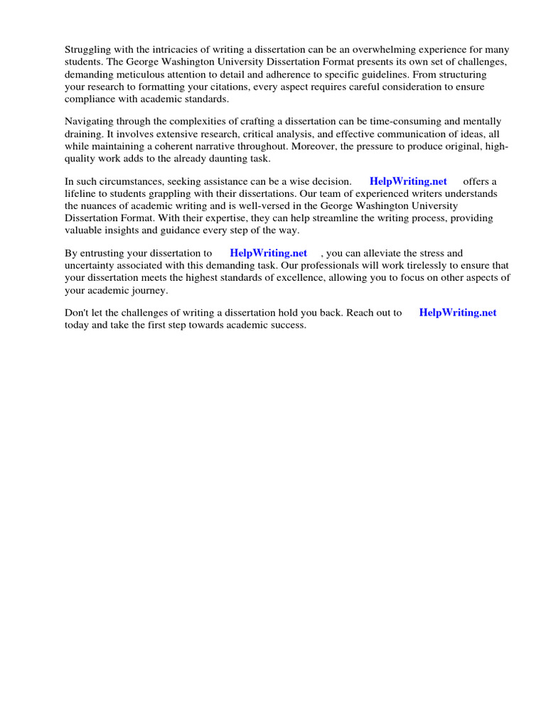 George Washington University Dissertation Format | PDF | Essays | George Washington