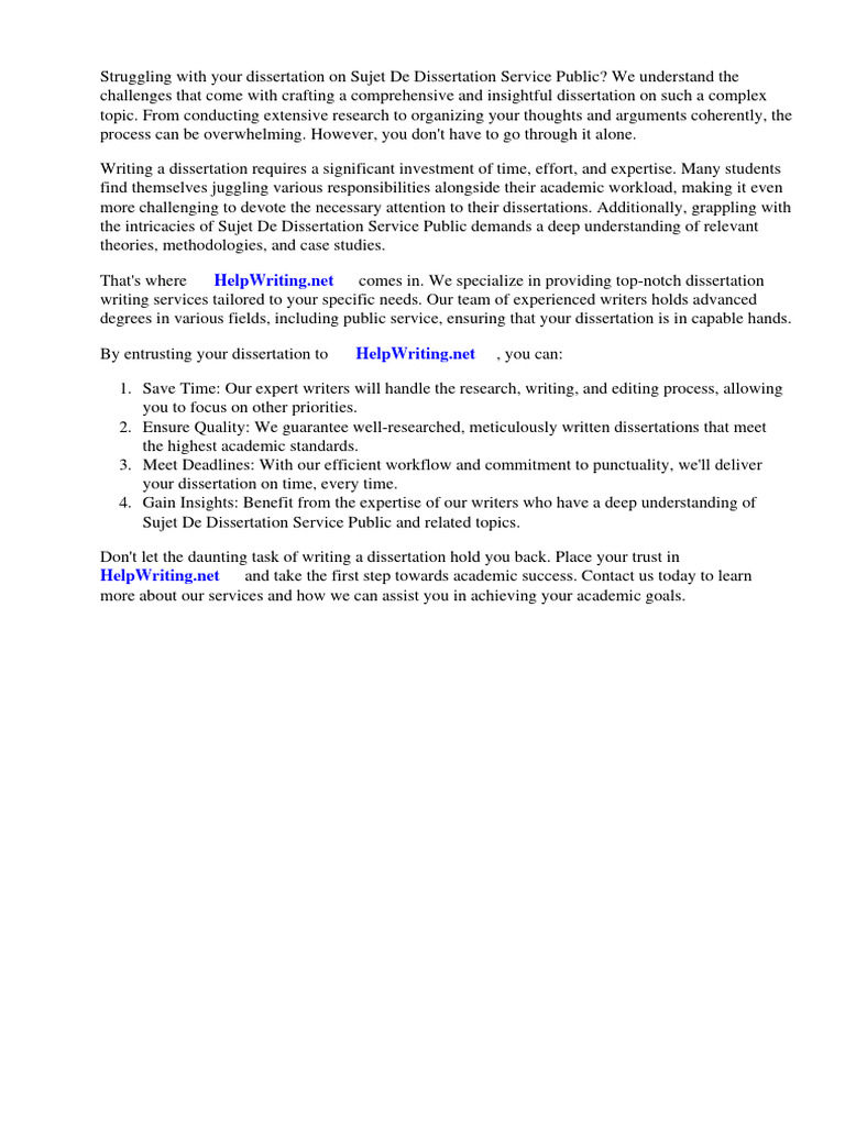 Sujet de Dissertation Service Public | PDF | Thesis | Refinancing