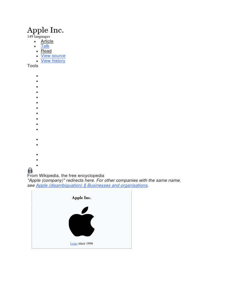 Apple Inc | PDF | Apple Inc. | Computer Companies Of The United States