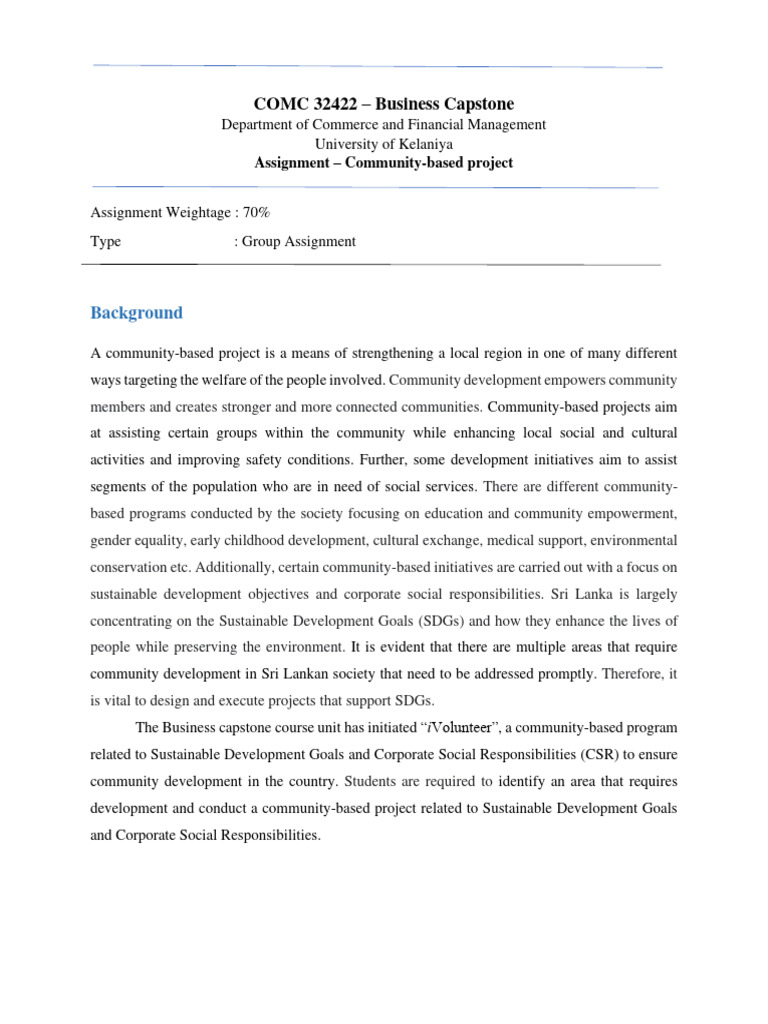 Business Capstone Project Guidelines 2022 | PDF | Corporate Social Responsibility | Sustainability