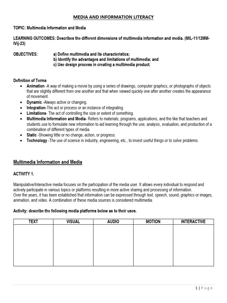 Media-And-Information Literacy | PDF | Websites | Multimedia
