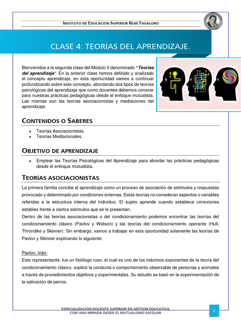 Modulo Ii-Clase 4 | PDF | Aprendizaje | Teoría del aprendizaje (educación)