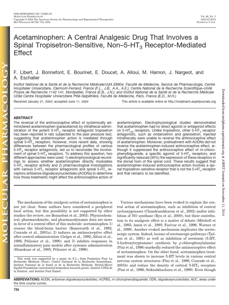 Mol Pharmacol-2004-Libert-728-34 | PDF | Serotonin | Receptor Antagonist