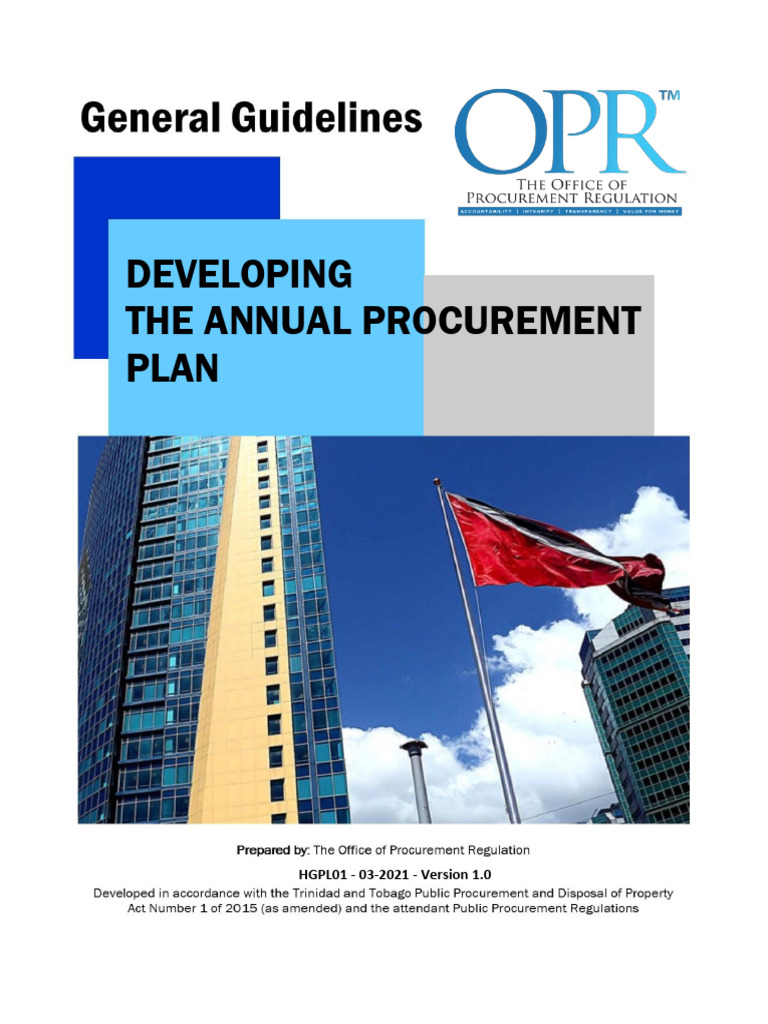 Annual Procurement Plan Guidelines | PDF | Procurement | Risk