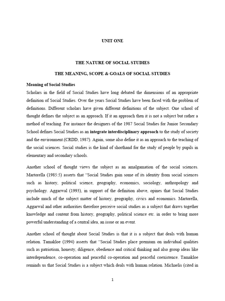 FOUNDATION OF SOCIAL STUDIES Draft | Download Free PDF | Social ...
