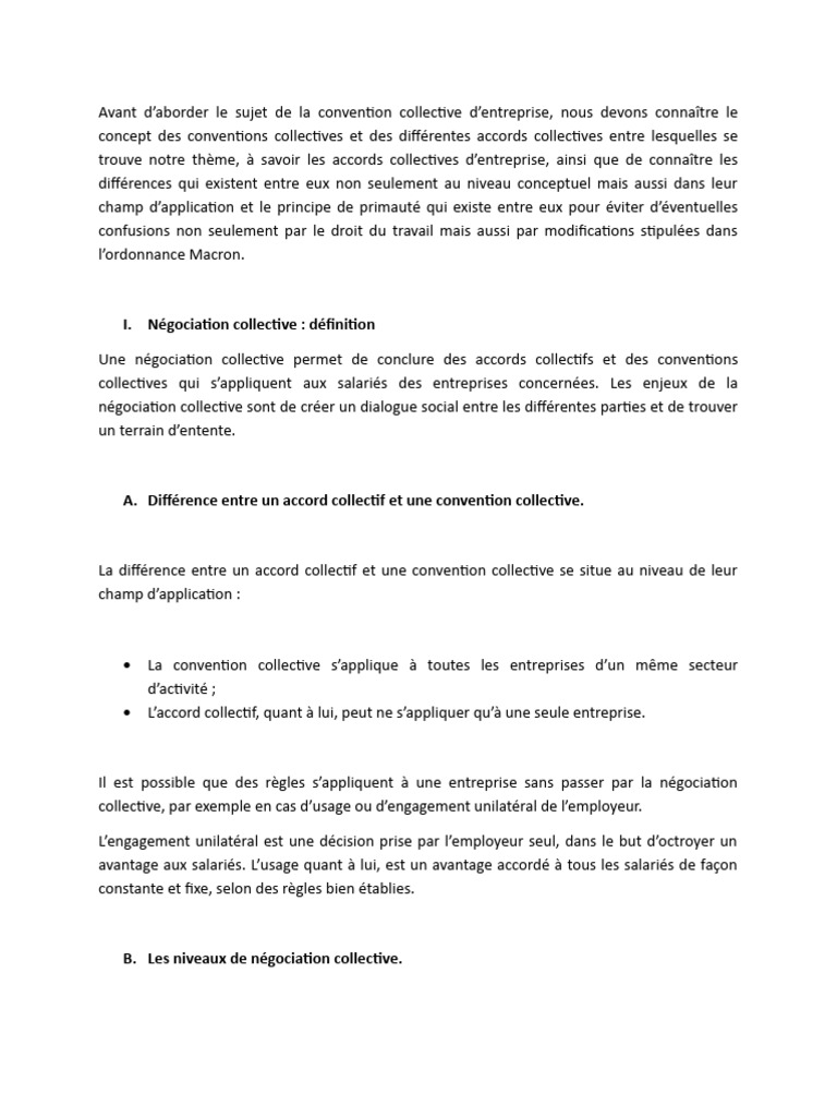 Accord d'entreprise : définition et enjeux | PDF | Convention ...