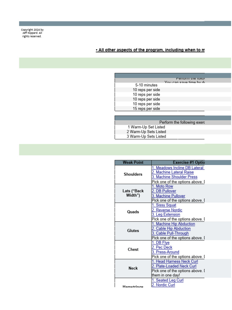 Pure Bodybuilding Phase 2 - Upper Lower Sheet | PDF | Anatomical Terms ...