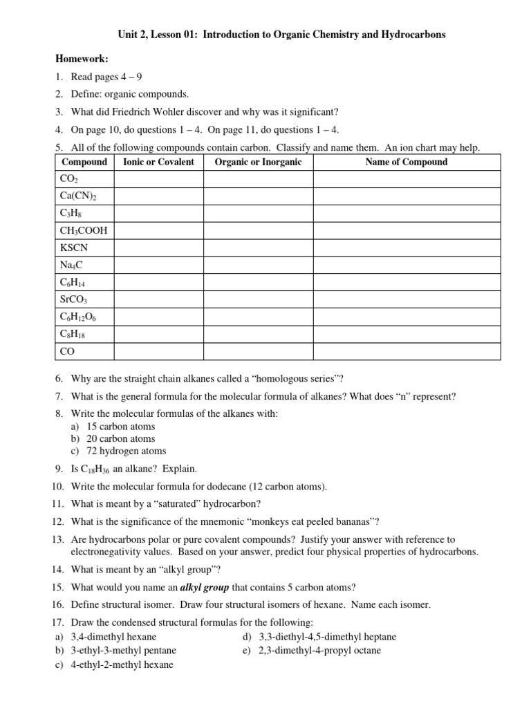 Unit 2 Lesson 1 Question Handout Blank | PDF