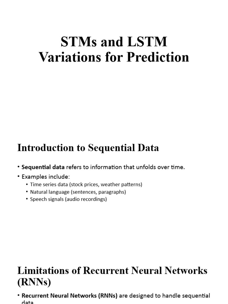 STMs and LSTM Variations For Prediction | PDF | Prediction | Applied Mathematics