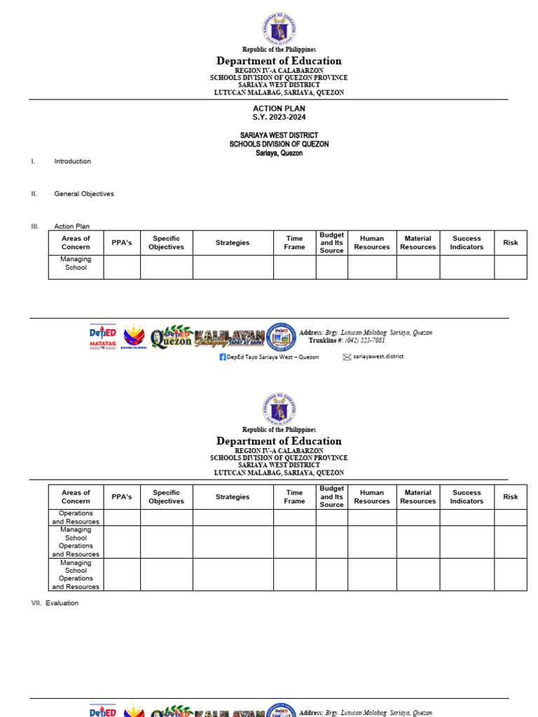 Template ACTION PLAN With TWG | PDF | Philippines | Government
