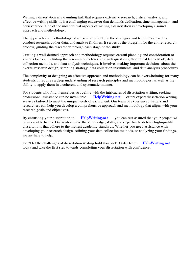 Dissertation Approach and Methodology | Download Free PDF | Methodology | Thesis