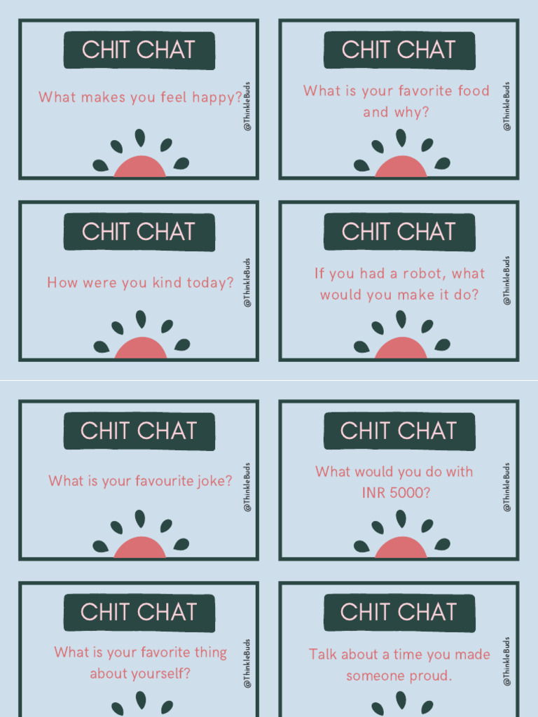 Chit Chat Cards | PDF | Self-Improvement