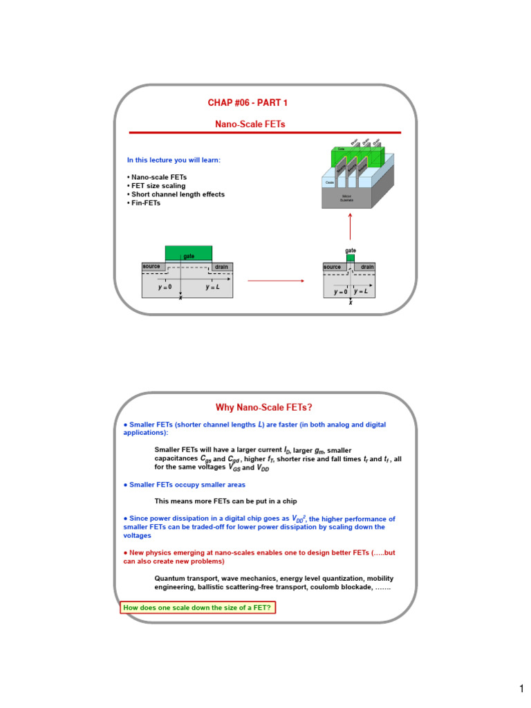 Nano-Scale FETs: Design and Challenges | PDF | Field Effect Transistor ...