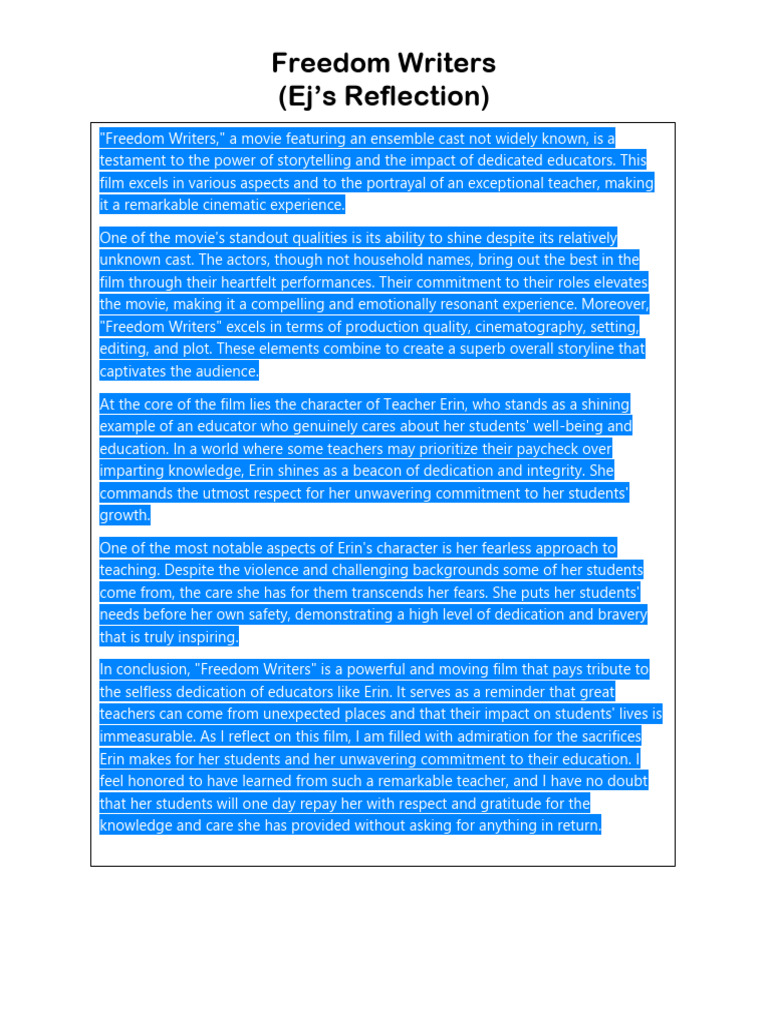 Freedom Writers | PDF