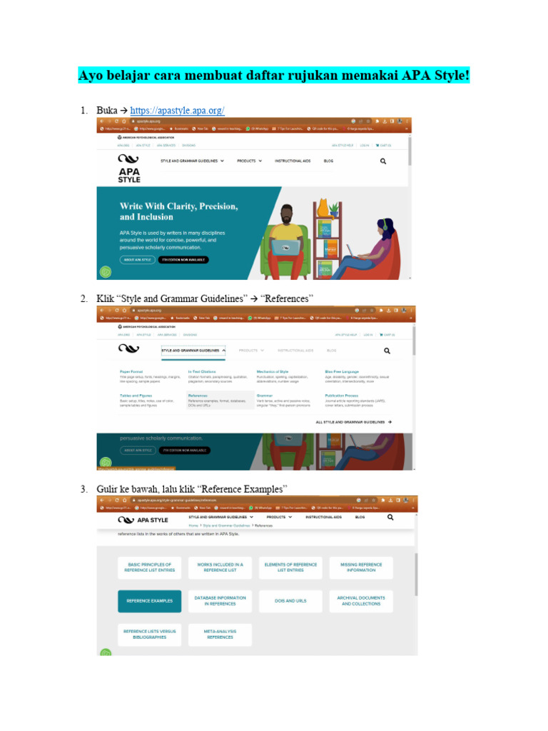 Cara membuat daftar rujukan APA Style | PDF