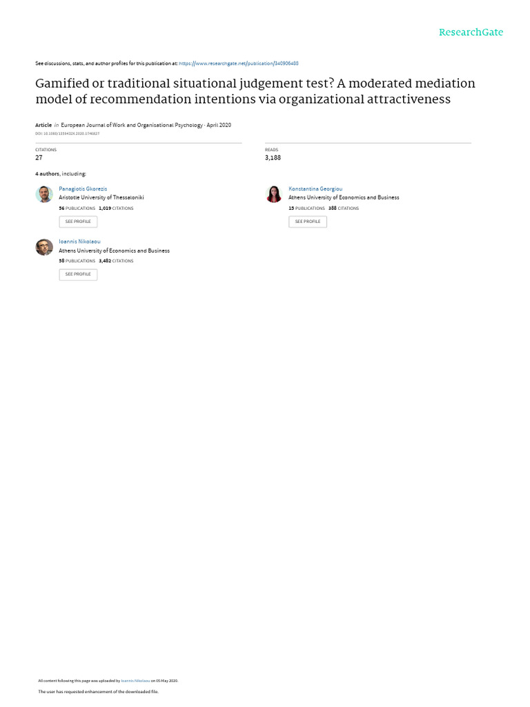 Gamified or Traditional Assessment Methods ? A Mediation Model of ...