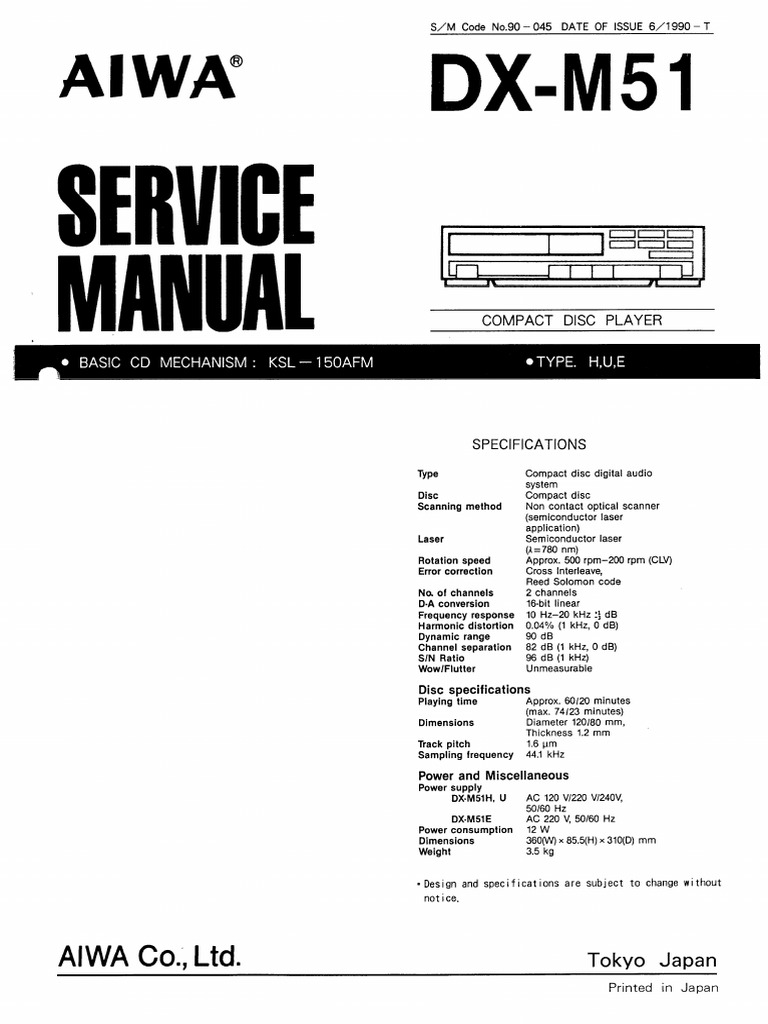 Aiwa DX-M51 - 90-045 | PDF