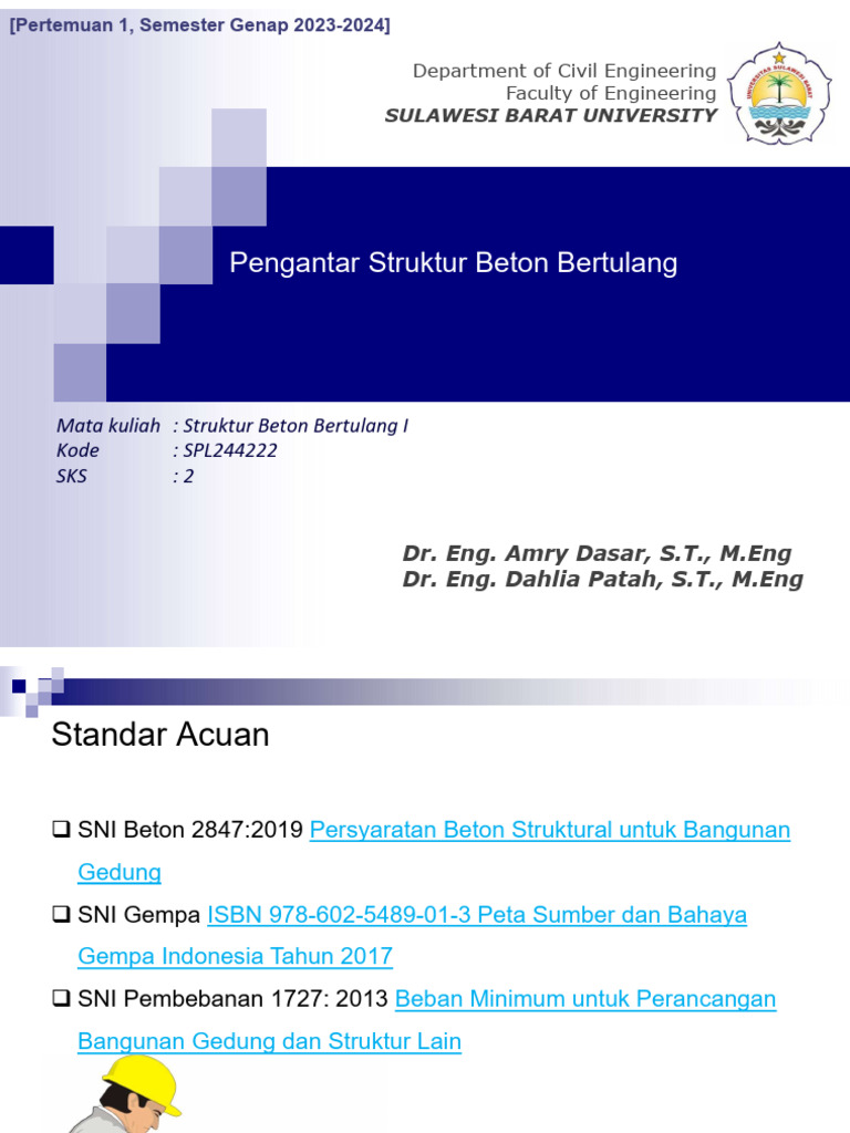 Pengantar Struktur Beton Bertulang: Department of Civil Engineering Faculty of Engineering ...