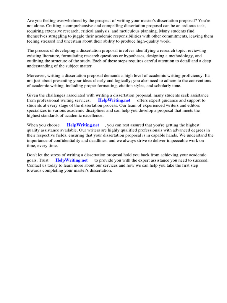 Example Masters Dissertation Proposal | PDF | Thesis | Sampling ...