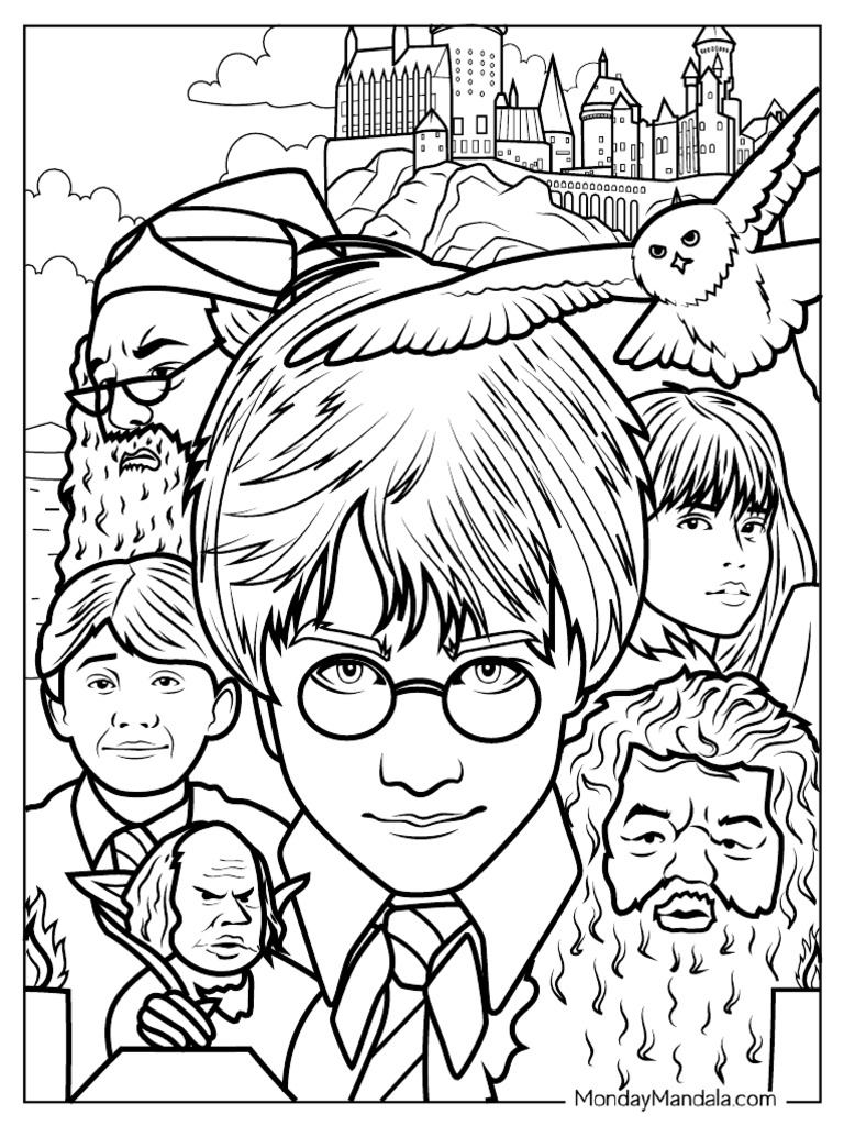 Harry Potter and The Sorcerers Stone Poster Coloring Page | PDF