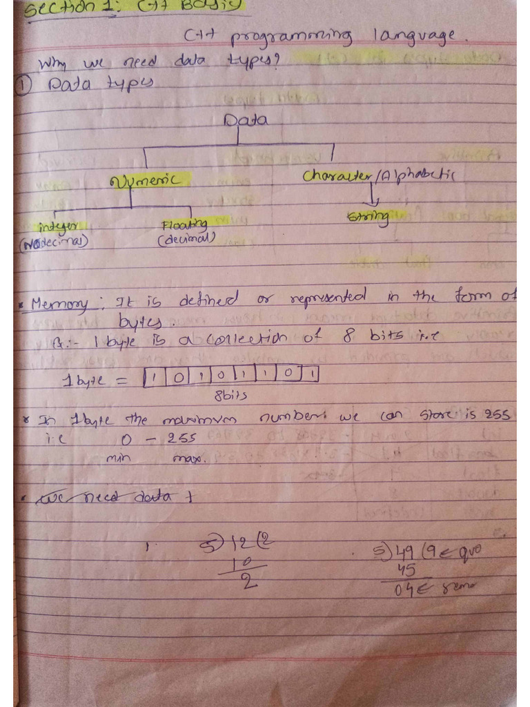 C++ Data Types | PDF