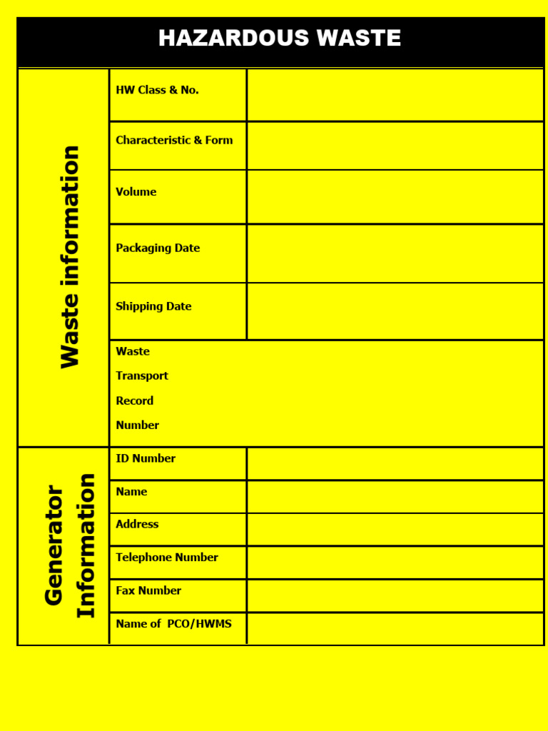 4 (Sample) HW Label Yellow Tag | PDF