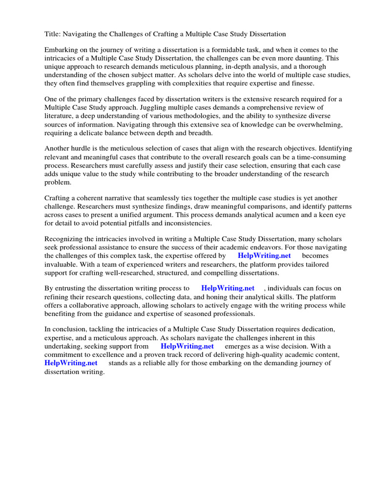 Multiple Case Study Dissertation | PDF | Case Study | Qualitative Research
