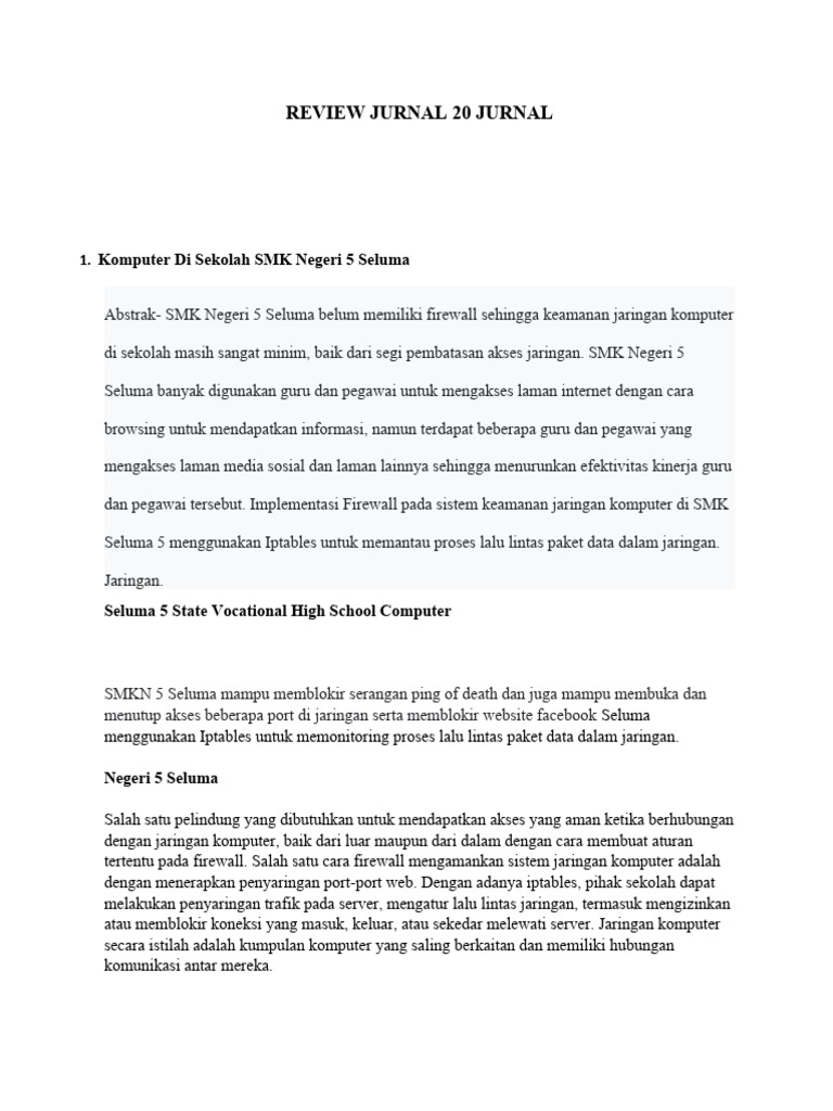 Review Jurnal 20 Jurnal | PDF