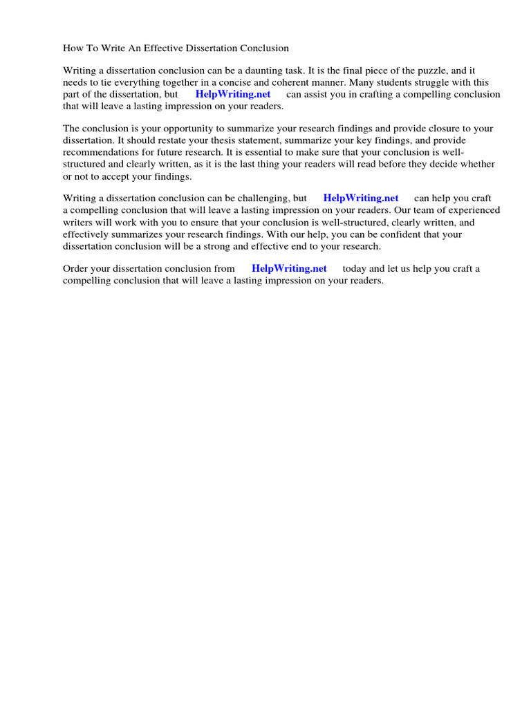 Effective Dissertation Conclusion Writing | PDF | Thesis | Essays