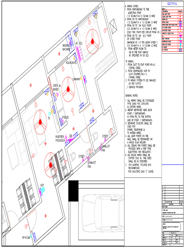 R0.Electrical Sample Flat Layout.28.06.2023-1 BHK | PDF