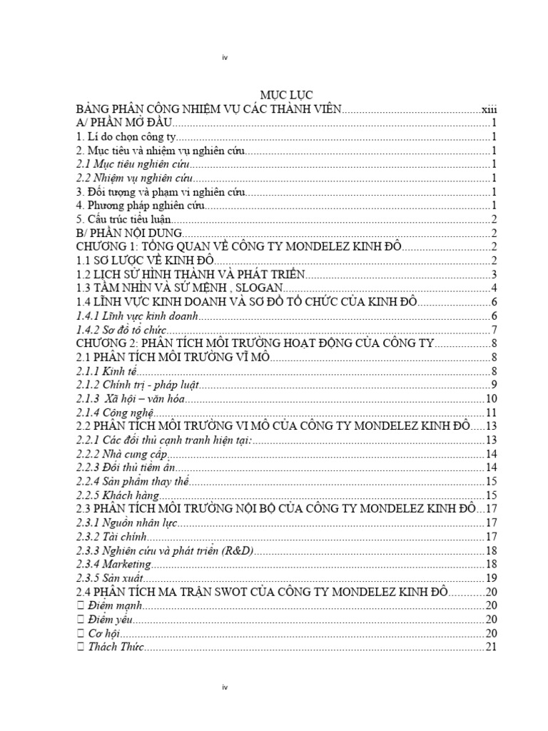 Công Ty Mondelez Kinh Đô | PDF