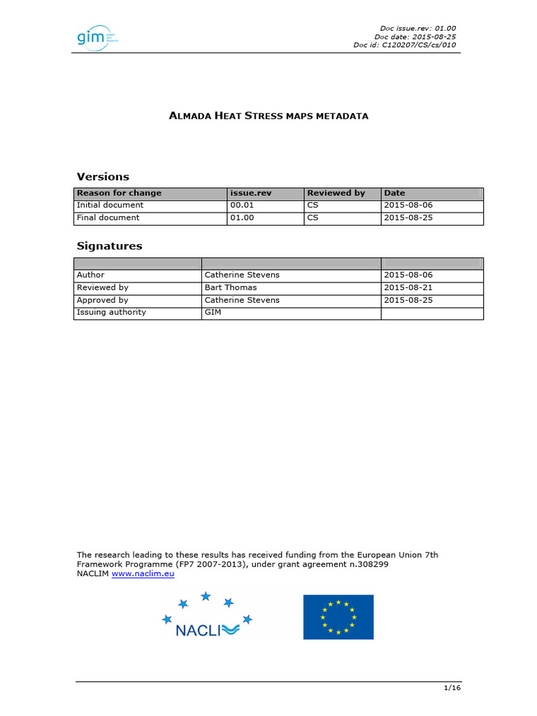4a.almada Heat Stress Maps Metadata | PDF | Climate Model | Earth Sciences