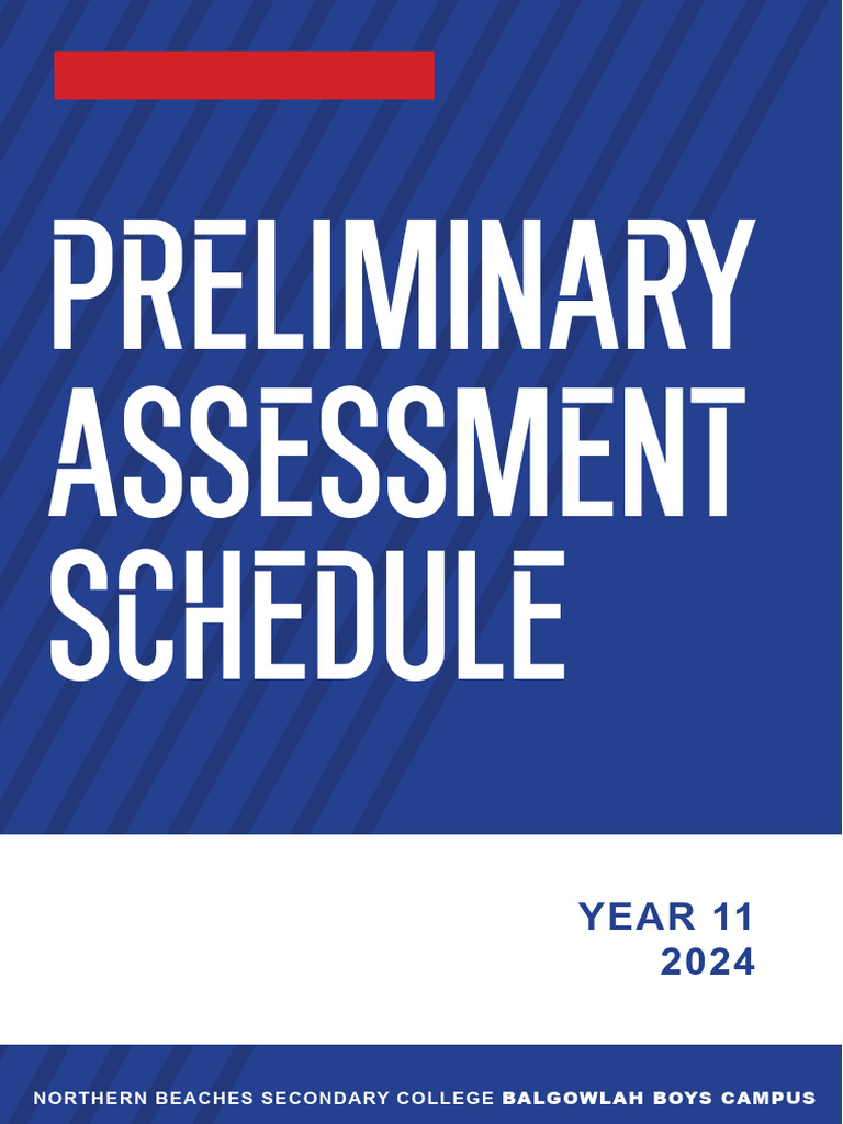 2024 Year 11 Preliminary Assessment Schedule | PDF | Quantitative ...