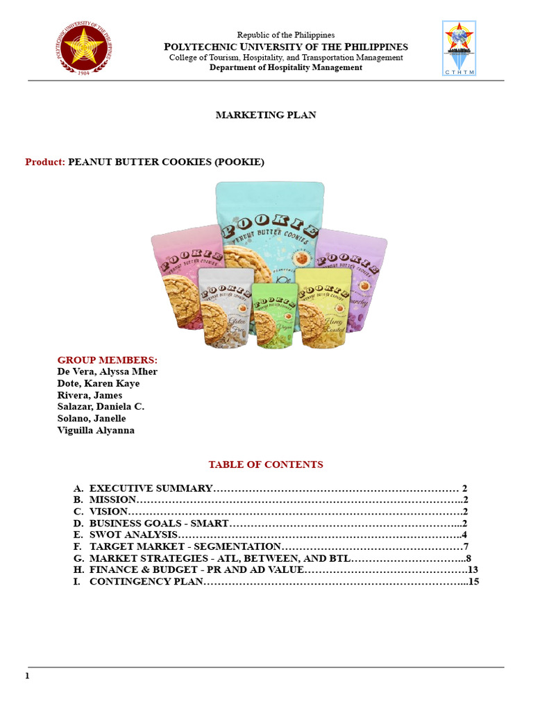 Marketing Plan - Peanut Butter Cookies | PDF | Brand | Marketing