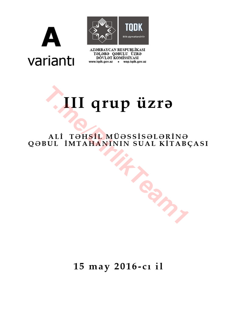 3cü Qrup Blok Sualları | PDF
