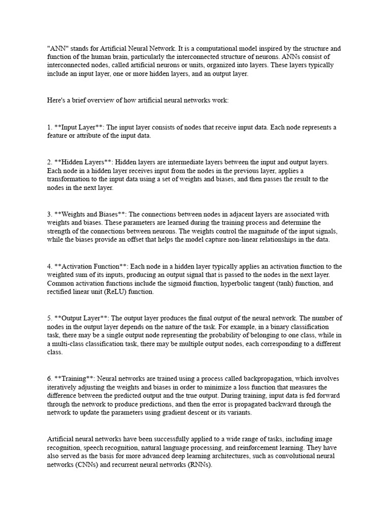 ANN | PDF | Artificial Neural Network | Computational Neuroscience