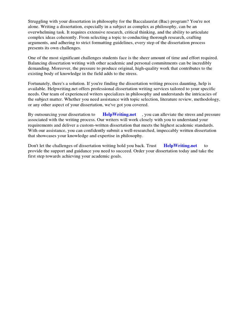 Dissertation Philo Bac | PDF | Scribd | Thesis