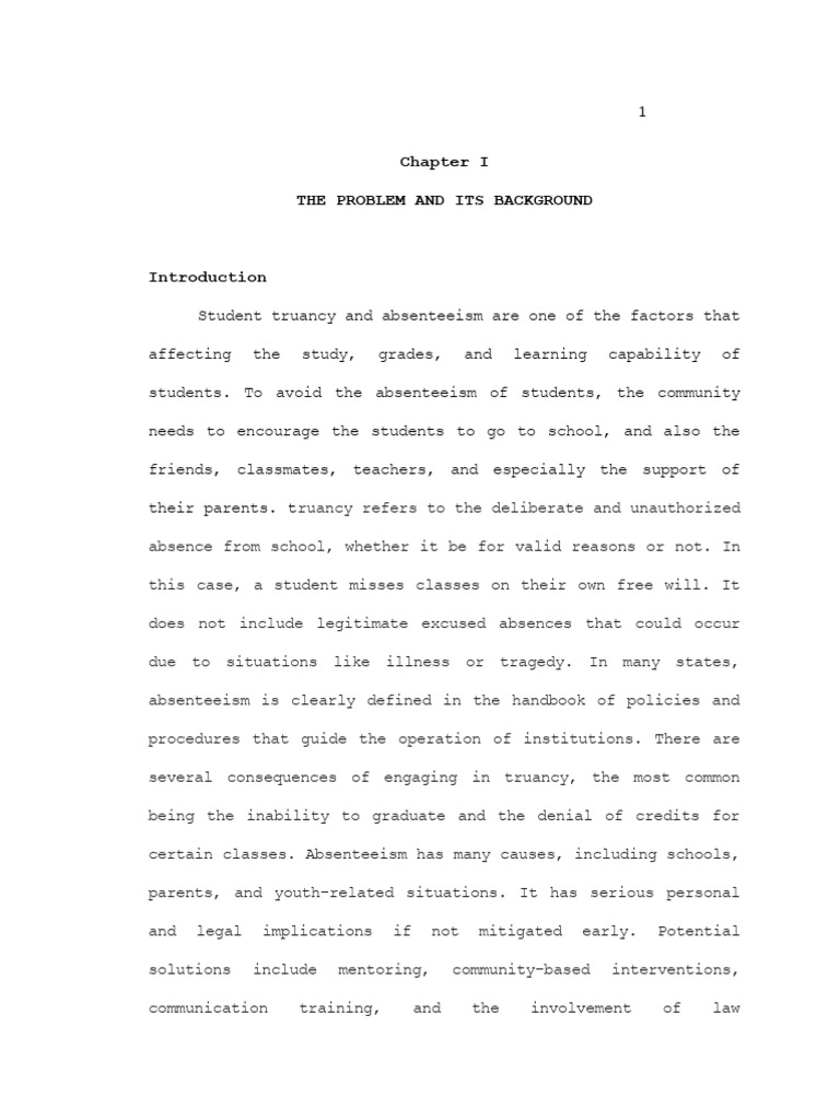 Addressing Student Absenteeism Issues | PDF | Survey Methodology | Self ...