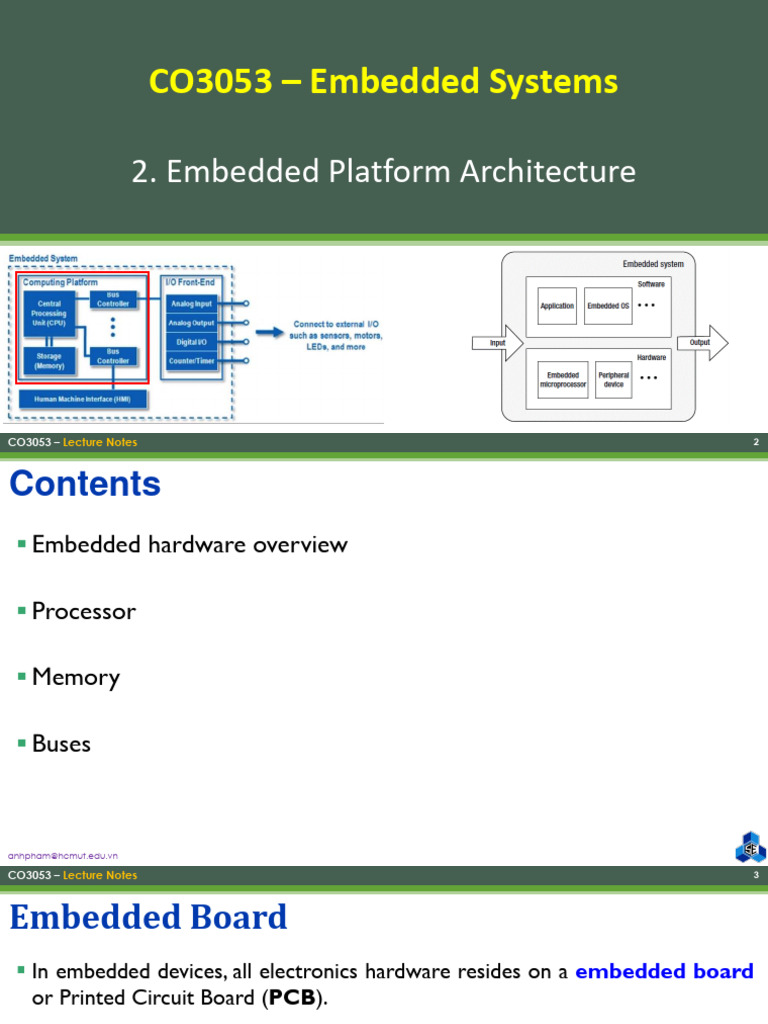 CO3053 - Lecture 2 - Embedded Platform Architecture | PDF | Random Access Memory | Computer Data ...