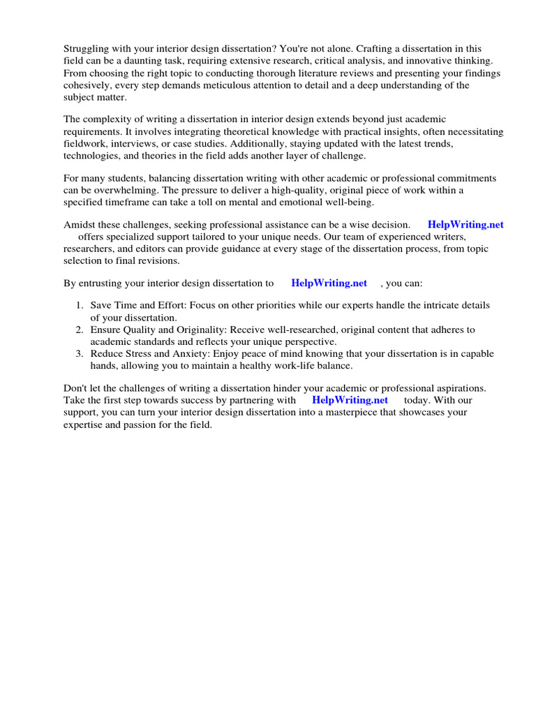 Interior Design Dissertation Topic Ideas | PDF | Thesis | Advertising