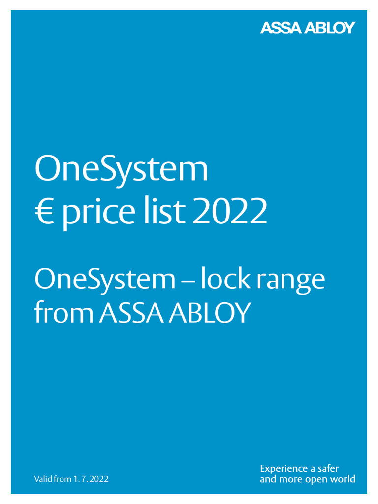 OneSystem Price List 2022 | PDF | Physical Security | Security Technology