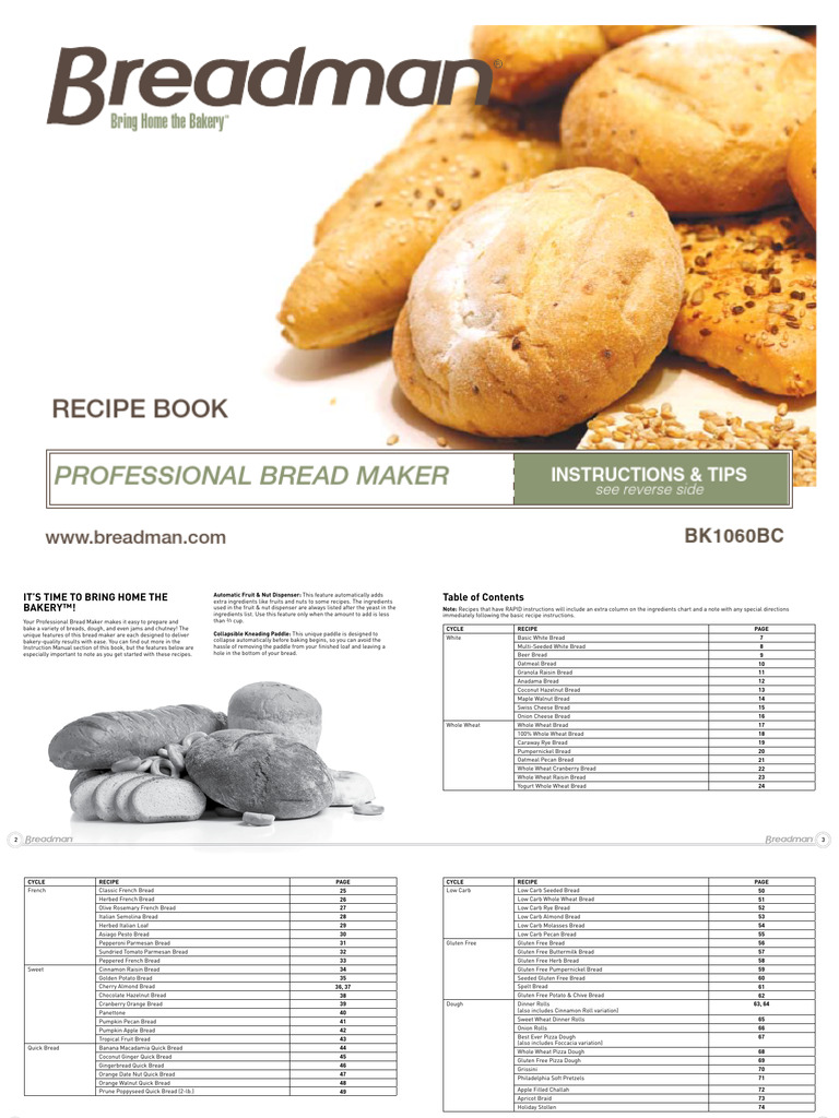 BK1060BC Recipes | PDF | Breads | Baking